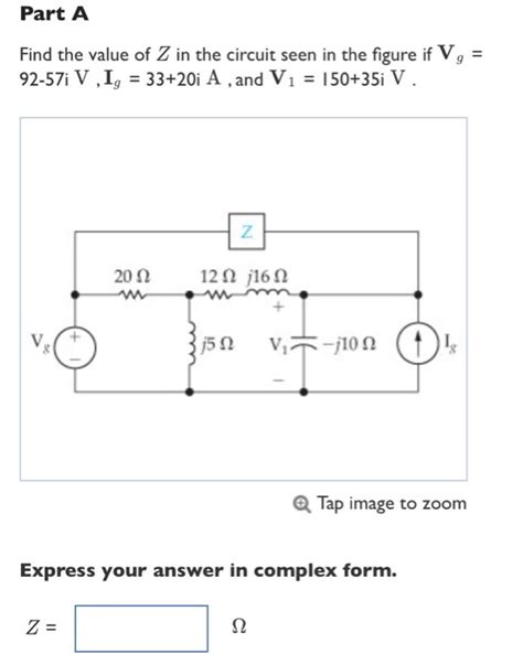 Solved Find The Value Of Z In The Circuit Seen In The Figure Chegg
