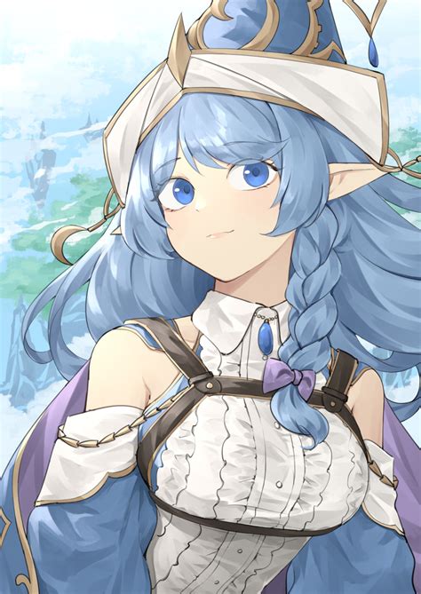 Safebooru 1girl Absurdres Bare Shoulders Blue Eyes Blue Hair Braid