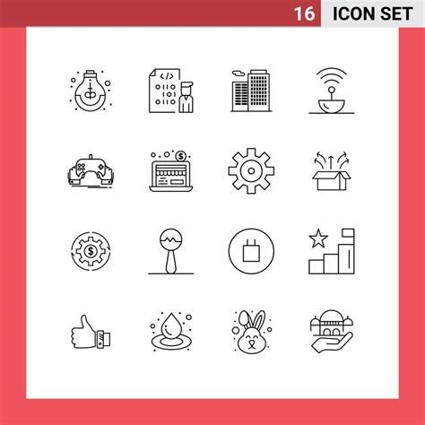 Editable Vector Line Pack Of 16 Simple Outlines Of Space Science Programmer Steel House Editable