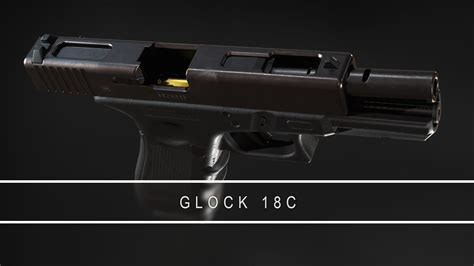 3d Model Glock 18c Gameready Pbr Pistol Vr Ar Low Poly Cgtrader