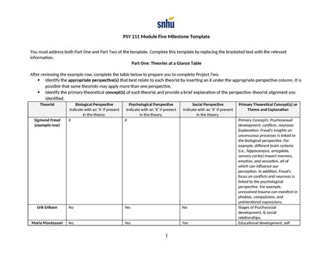 Psy 211 Module Five Milestone Template Psy 211 Module Five Milestone Template You Must Address