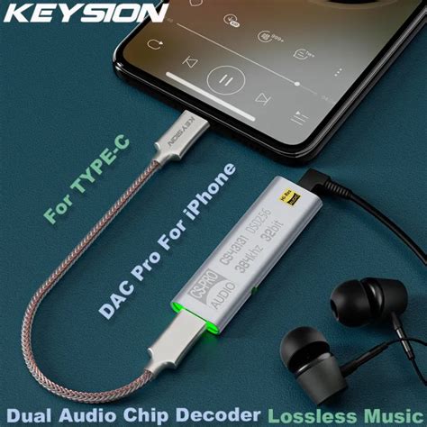 KEYSION DSD256 Hi-Fi USB TYPE C to 3.5mm CS43131 Audio Chip Headphone ...