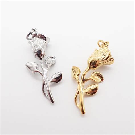 ステンレス 13 G チャーム ペンダントトップ バラ ゴールド 1個 金属アレルギー対応 ハンドメイド ハンドメイドパーツ 素材