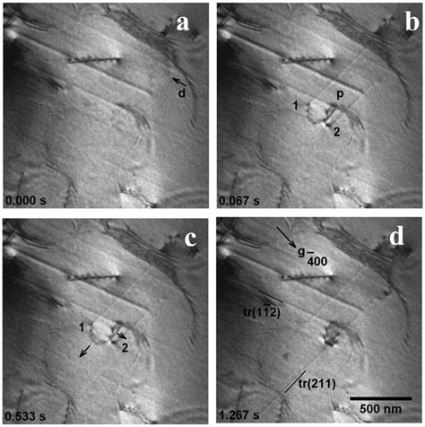 A Series Bright Field Micrographs Showing A Dislocation Loop Formed By