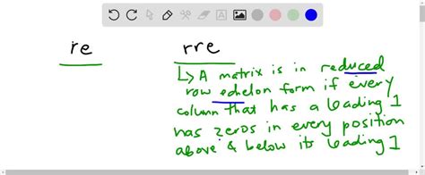 SOLVED In Your Own Words Describe The Difference Between A Matrix In Row Echelon Form And A