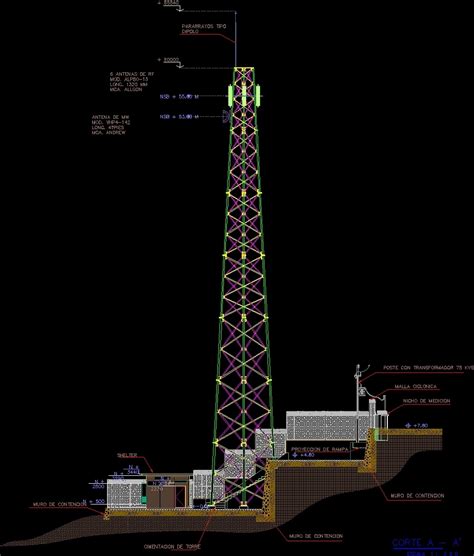 Tower Of Telecommunications DWG Section For AutoCAD Designs CAD