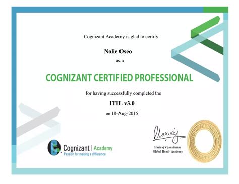 Itil Certificate Ppt