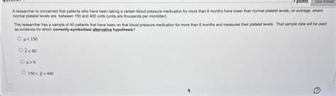 Solved 1 ﻿pointssave Answernormal Platelet Levels Are