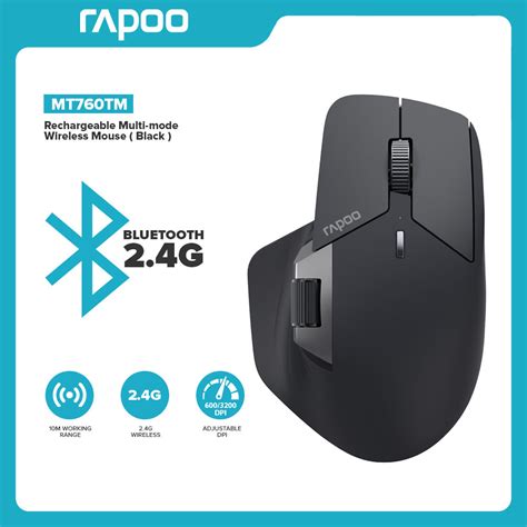 Rapoo MT760L Wireless Mouse Rechargeable Multi Mode Easy Switch Between Bluetooth And 2 4G Up To