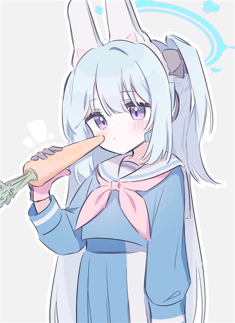 Safebooru 1girl Blue Archive Blue Serafuku Carrot Gloves Grey