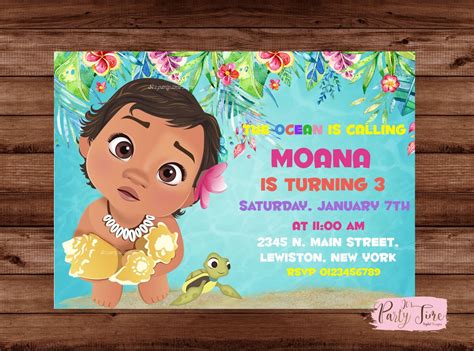 Found On Google From Etsy Moana Birthday Party Moana Invitation