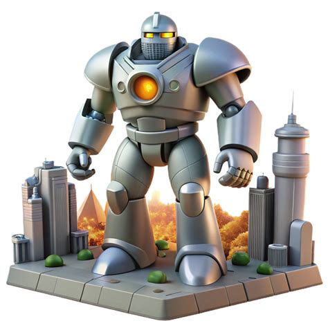 Giant Robot City Stomper Figure Collectible Sci Fi Model With Urban