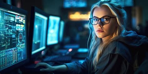 Premium Photo Sensual And Candid Female Programmer Deeply Engrossed