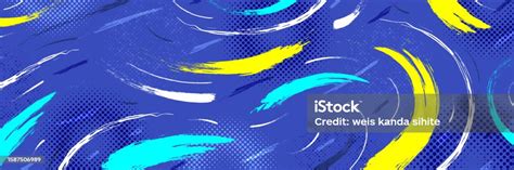 스포티한 스타일과 하프톤 효과가 있는 추상적인 브러시 배경 배너 포스터 또는 스포츠 배경에 대한 브러시 스트로크 그림입니다 디자인을 위한 스크래치 및 질감 요소 0명에 대한