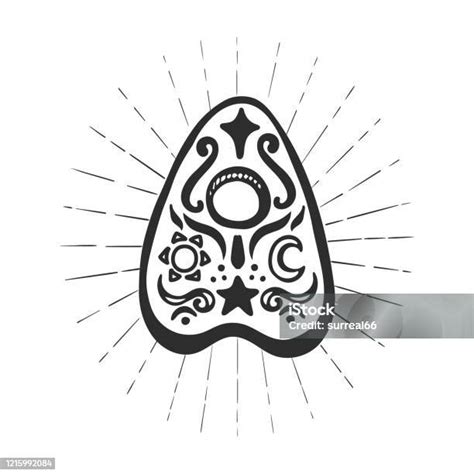 Ouija 指標隔離在白色背景上向量圖形及更多顯靈板圖片 顯靈板 乩板 古董 Istock