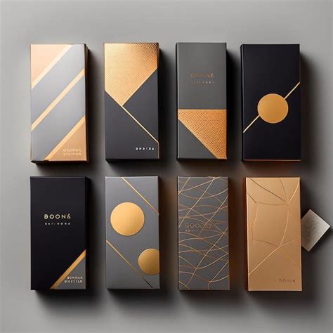 브랜드 이름이 적힌 상자 모음 프리미엄 사진 Box Packaging Design Chocolate Packaging