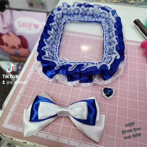 S리본리본탑꾸레이스탑꾸뉴진스포카탑꾸 포카꾸미기 리본공예 네임보드꾸미기양산형지뢰계리본 リボン양산형 지뢰계 예쁜리본우치와꾸미기 바인더꾸미기