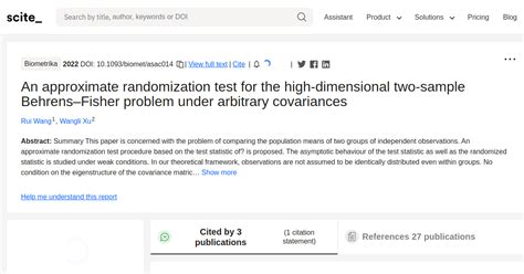 Citation Report An Approximate Randomization Test For The High
