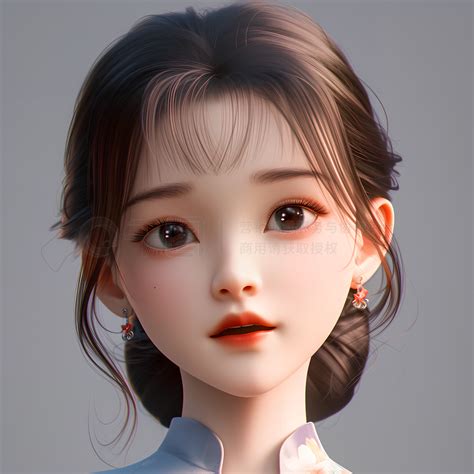 3dai数字艺术 3d渲染的一个音乐女孩学习声乐仿真数字人 Ai立体元素免费下载png格式2784像素编号70194077 千图网