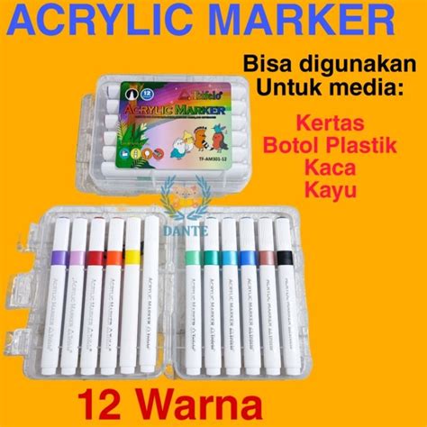 Jual Spidol Trifelo Acrylic Marker 12 Warna Shopee Indonesia