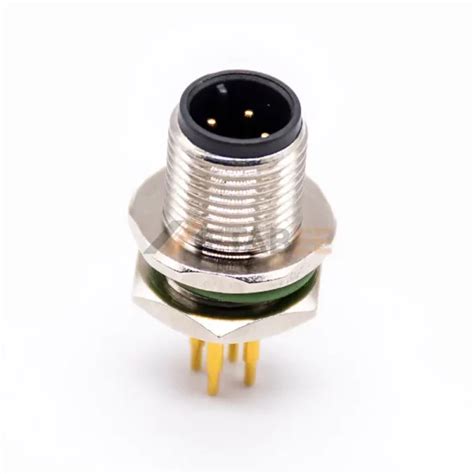 4 Pin A Coded M12 Male Bulkhead Panel Mount Connector For Pcb Metabeeai