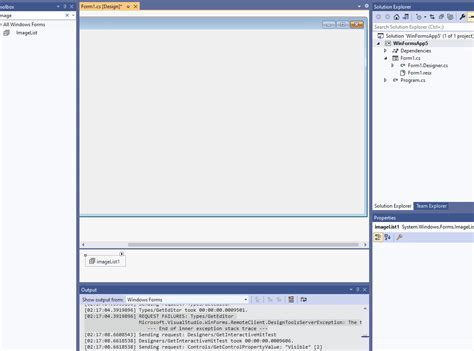 VS Crash And Restart After Clicking The Smart Tag Of ImageList