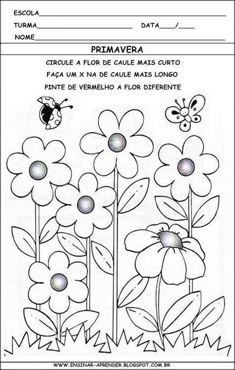 Sequência De Atividades Da Primavera Para Imprimir SÓ Escola