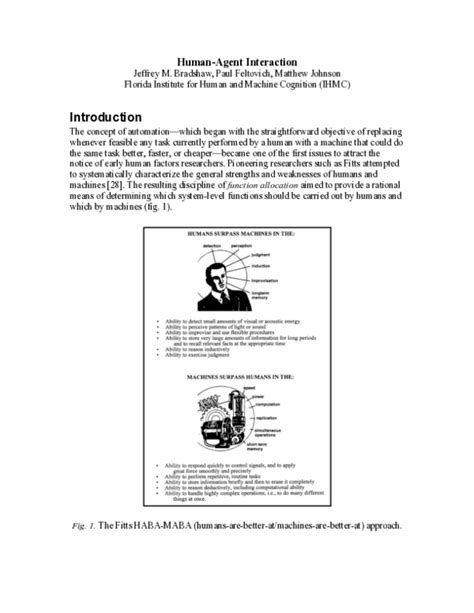 Pdf Humanagent Interaction