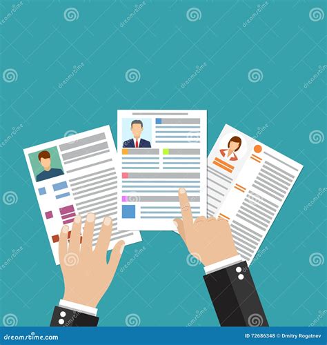 Cv Concept Resume With Photo Documents Stock Vector Illustration Of Office Choice 72686348
