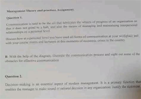 Management Theory And Practices Assigament StudyX