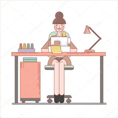 Office Worker Behind A Desktop Stock Vector By Andrei Dvaretski Yandex