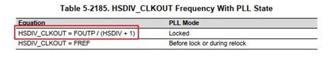 TDA VM HSDIV CLKOUT Calculation Formula Uncertain Processors Forum Processors TI E E