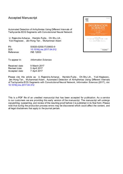 Pdf Automated Detection Of Arrhythmias Using Different Intervals Of