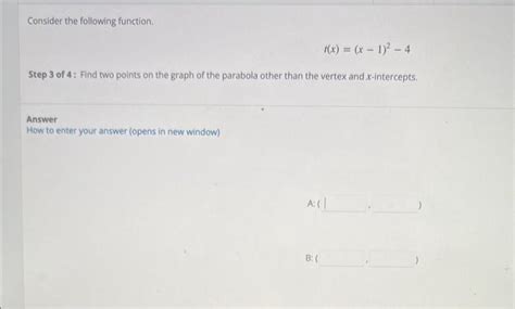 solved consider the following function f x x−1 2−4 step 3