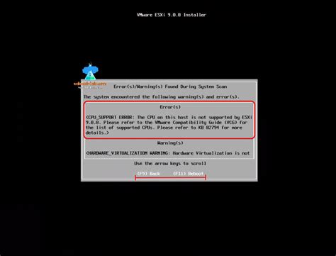 Fix Cpu Support Error Installing Vmware Esxi 9 On Unsupported Cpus