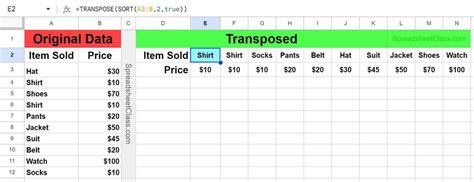 How To Transpose And Sort Vertical Data And Make It Horizontal With The