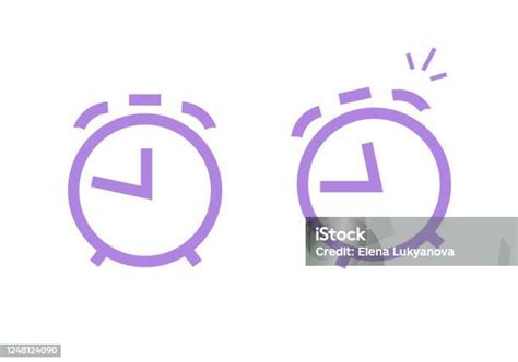 시계 알람 아이콘 설정 벡터 라인 개요 아트 또는 화이트 클립 아트 현대 디자인에 격리 된 웨이크 업 시간 픽토그램 및 로고