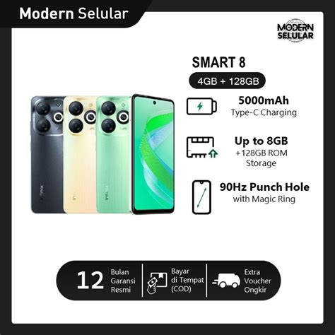 Promo Infinix Smart 8 4 128gb Up To 8gb Extended Ram 6 6 Display