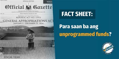 Vera Files Fact Sheet Para Saan Ba Ang Unprogrammed Funds