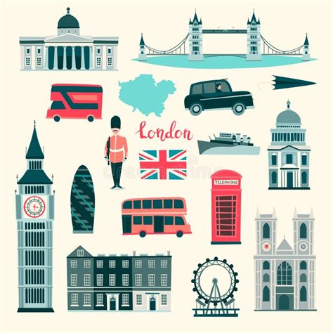 Map Of London With Landmarks Stock Illustration Illustration Of