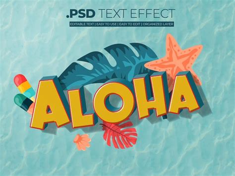Premium Psd Aloha Text Effect Style Psd Editable