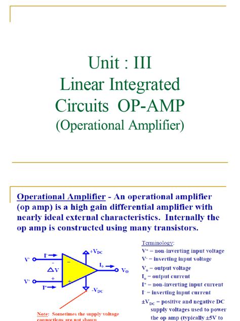 Unit 3 Opamp Pdf Operational Amplifier Amplifier