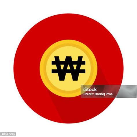 韓元硬幣圖示貨幣銀行平面設計金融符號為網路標誌應用程式向量插圖向量圖形及更多互聯網圖片 互聯網 付錢 南方 Istock