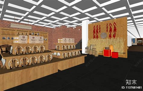 新中式茶叶店su模型下载【id1137681481】知末su模型网