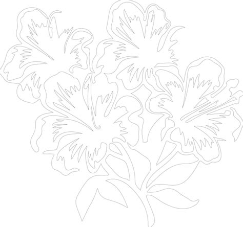 Premium Vector Azalea Outline Silhouette White Background