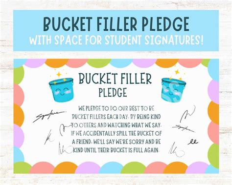 Printable Classroom Bucket Filler Poster Classroom Decor Uplifting