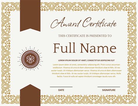 Free Editable Award Certificate Templates Highfile