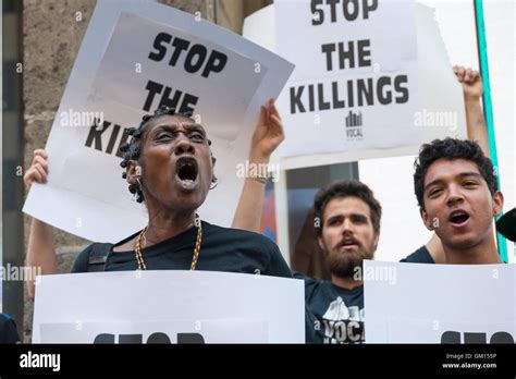 New York City Usa 23rd August 2016 Activists Hold Aloft Signs While