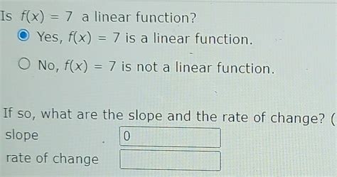 Solved Is F X A Linear Function Yes F X Is A Linear Chegg