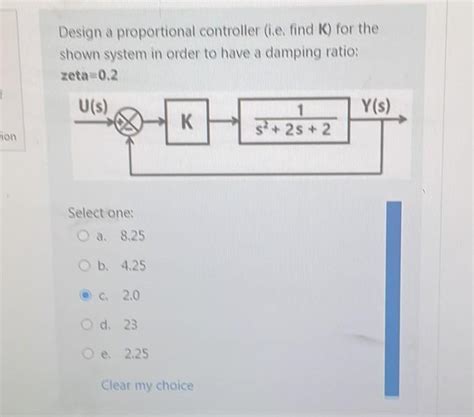Solved Design A Proportional Controller I E Find K For Chegg